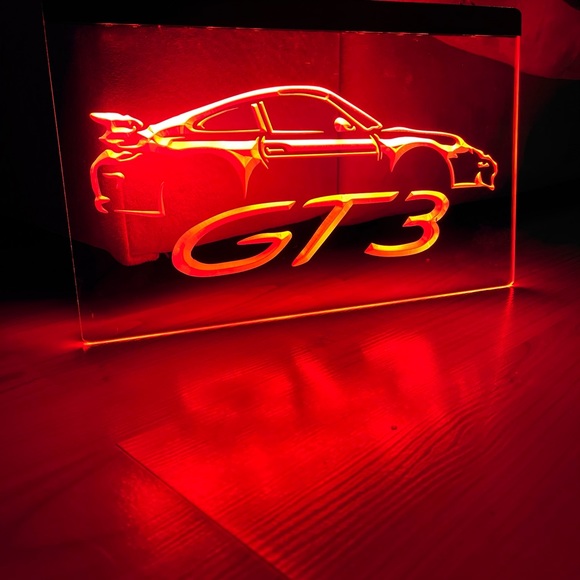 Other | Porsche Gt3 Led Neon Red Light Sign 8x12 | Poshmark